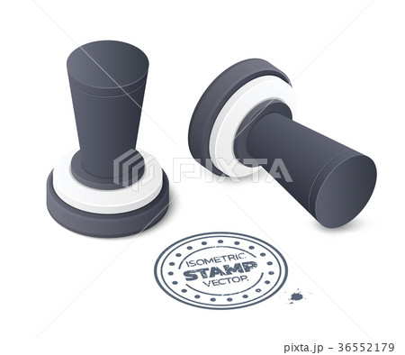Stamp icon isolated on white background. Isometricのイラスト素材 [36552179 ...