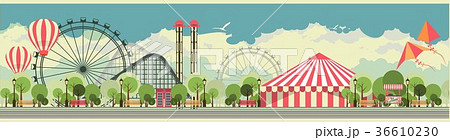 amusement park circus airshipのイラスト素材 [36610230] - PIXTA