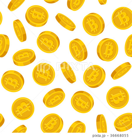 Gold Bitcoins Seamless Pattern on White Backgroundのイラスト素材 [36668055] - PIXTA