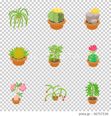 Different flowers icons set, cartoon style - Stock Illustration ...
