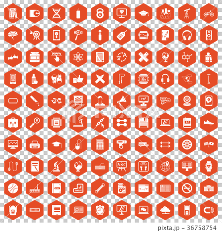 100 training icons hexagon orange - Stock Illustration [36758754] - PIXTA