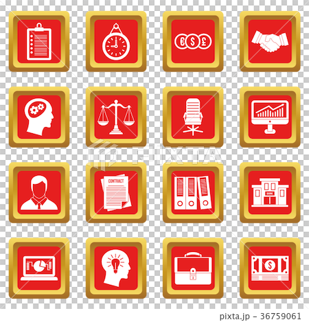Banking icons set red - Stock Illustration [36759061] - PIXTA
