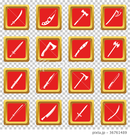 Steel arms symbols icons set red - Stock Illustration [36761489] - PIXTA