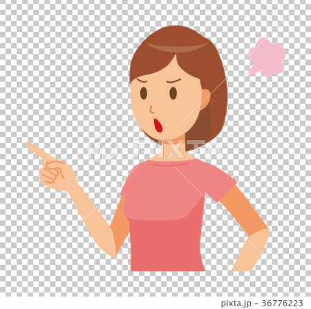 Mom dressed in short sleeve is angry pointing... - Stock Illustration ...