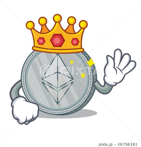 King Ethereum coin character cartoonのイラスト素材 [36796381] - PIXTA