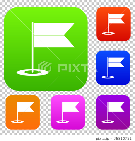 Locator flag set collection - Stock Illustration [36810751] - PIXTA