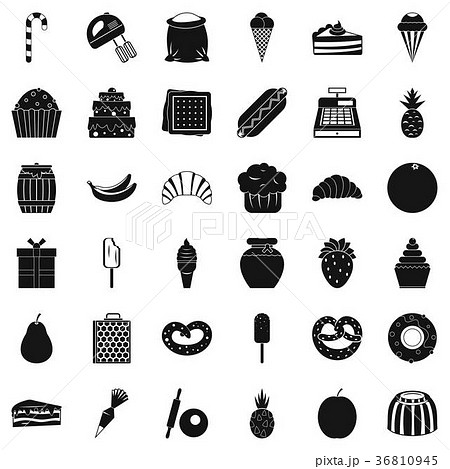 Sweet candy icons set, simple styleのイラスト素材 [36810945] - PIXTA