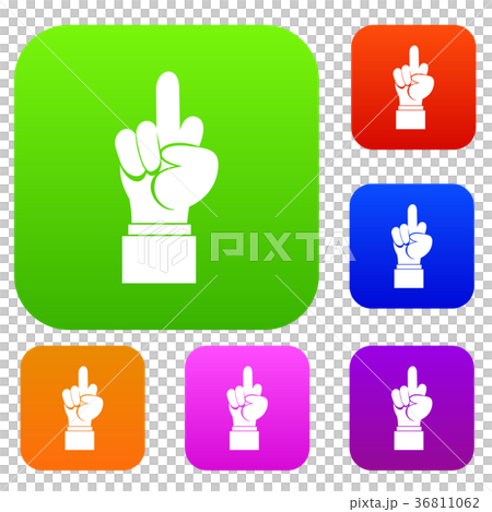 Middle finger hand sign set collection - Stock Illustration [36811062 ...