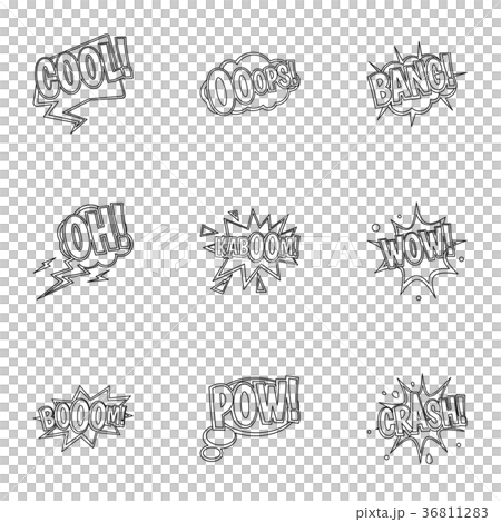 Youth slang icons set, outline style - Stock Illustration [36811283 ...