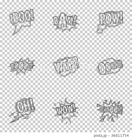 Slang icons set, outline style - Stock Illustration [36811754] - PIXTA