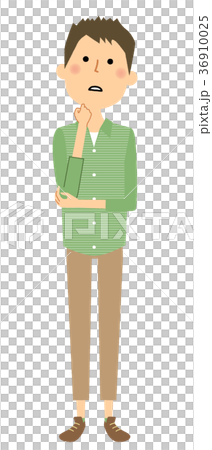 Young man dad think - Stock Illustration [36910025] - PIXTA
