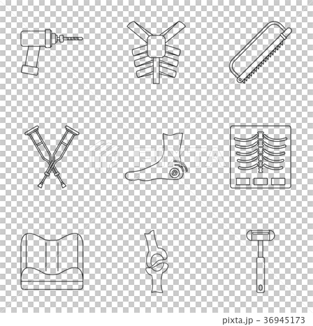 Orthopedic surgery icon set, outline style - Stock Illustration ...
