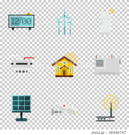 Smart home devices icon set, flat style - Stock Illustration [36946747 ...