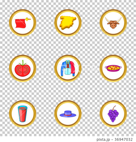 Madrid icons set, cartoon style - Stock Illustration [36947032] - PIXTA