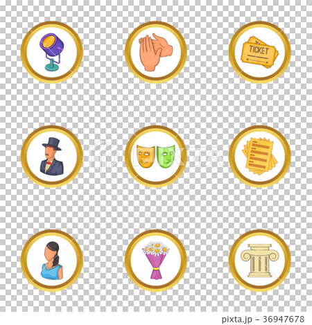 Comedy icons set, cartoon style - Stock Illustration [36947678] - PIXTA