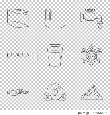 Water form icon set, outline style - Stock Illustration [36968883] - PIXTA