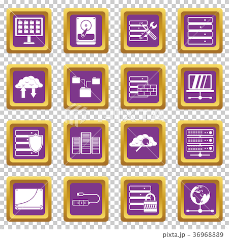 Database icons set purple - Stock Illustration [36968889] - PIXTA