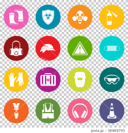 Safety icons many colors set - Stock Illustration [36969793] - PIXTA