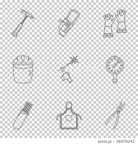 Welder instrument icon set, outline style-插圖素材 [36970242] - PIXTA圖庫
