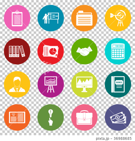 Business plan icons many colors set - Stock Illustration [36988685] - PIXTA