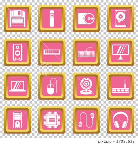 Computer icons pink - Stock Illustration [37053632] - PIXTA