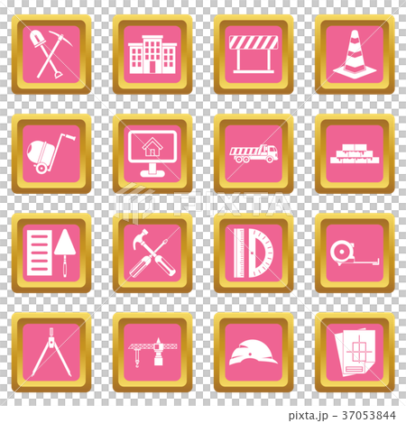 Construction icons pink - Stock Illustration [37053844] - PIXTA