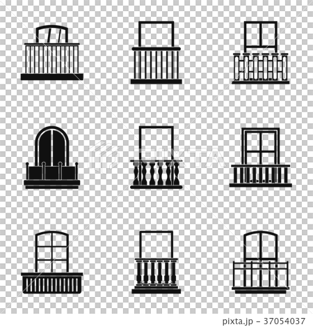 Balcony icon set, simple styleのイラスト素材 [37054037] - PIXTA
