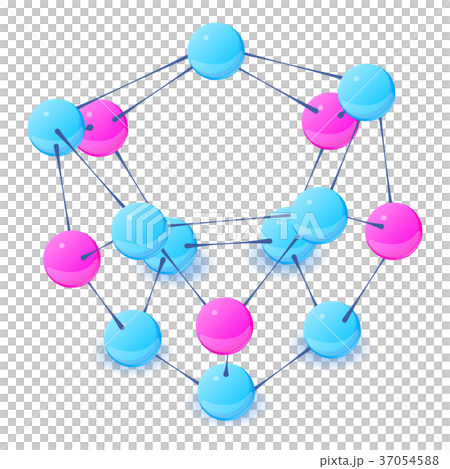 Clean molecule icon, isometric 3d style - Stock Illustration [37054588 ...