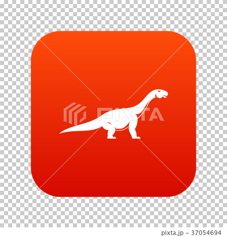 Titanosaurus dinosaur icon digital red - Stock Illustration [37054694 ...