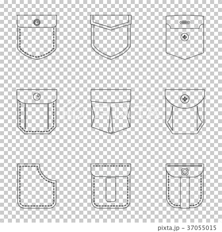 Pocket form icon set, outline style - Stock Illustration [37055015] - PIXTA