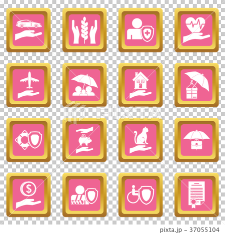 Insurance icons pink - Stock Illustration [37055104] - PIXTA
