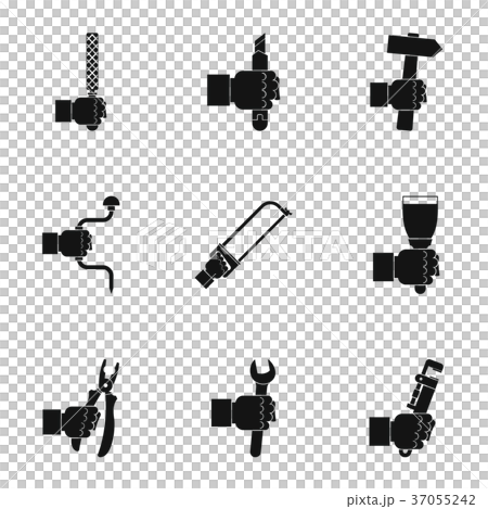 Repair hand tool icon set, simple style - Stock Illustration [37055242 ...