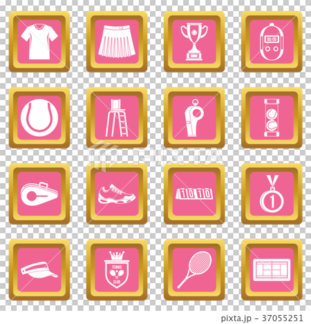 Tennis icons pink - Stock Illustration [37055251] - PIXTA