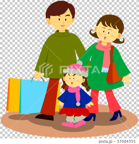 Family and shopping - Stock Illustration [37084355] - PIXTA