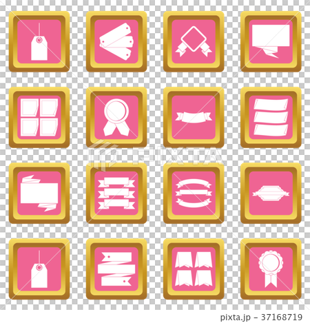 Different colorful labels icons pink - Stock Illustration [37168719 ...