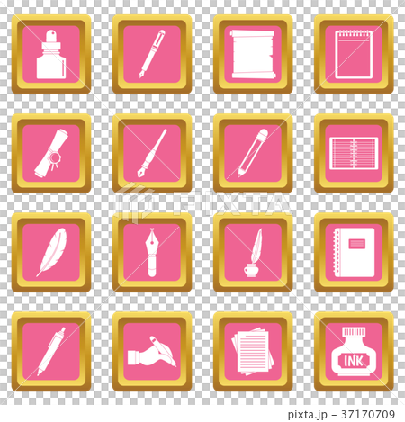 Writing icons pink - Stock Illustration [37170709] - PIXTA