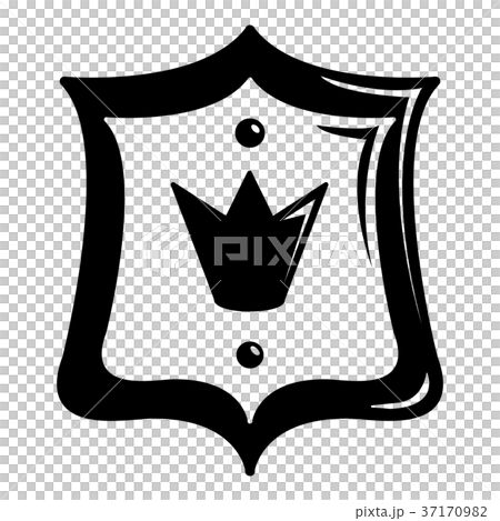 Royal shield icon, simple black style - Stock Illustration [37170982 ...