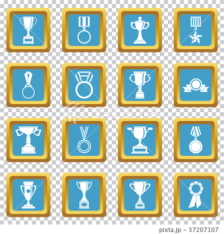 Trophy icons azure - Stock Illustration [37207107] - PIXTA