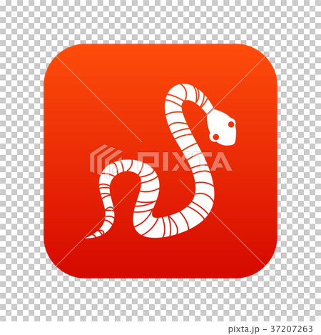 Striped snake icon digital red - Stock Illustration [37207263] - PIXTA