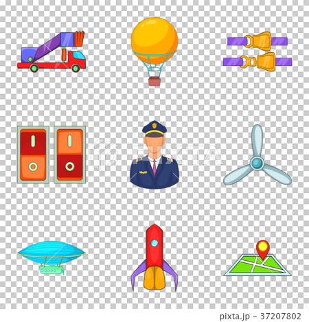 Piloting icons set, cartoon style - Stock Illustration [37207802] - PIXTA