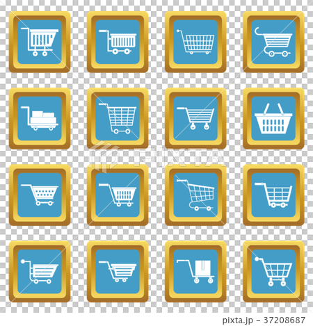 Shopping cart icons azure - Stock Illustration [37208687] - PIXTA