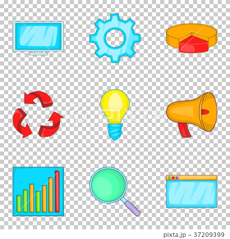 Clear data icons set, cartoon style - Stock Illustration [37209399] - PIXTA