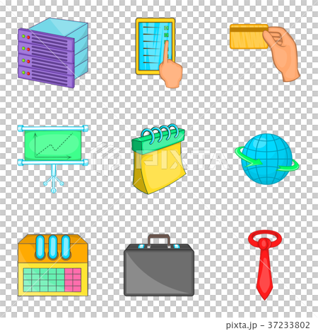 Computation icons set, cartoon style - Stock Illustration [37233802 ...