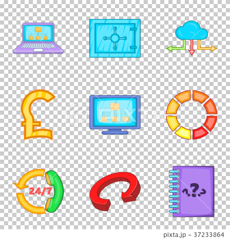 Storing money icons set, cartoon style - Stock Illustration [37233864 ...