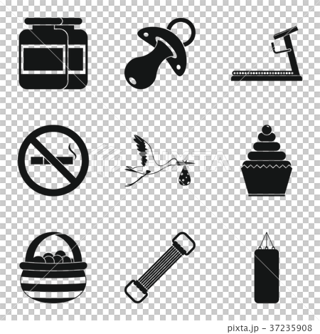 Healthy child icons set, simple style - Stock Illustration [37235908 ...