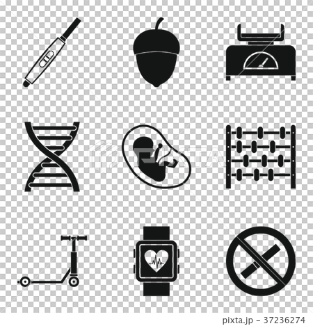 Human development icons set, simple style - Stock Illustration ...