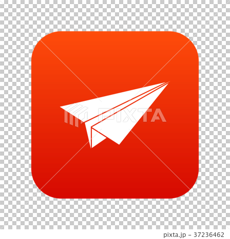Paper airplane icon digital red - Stock Illustration [37236462] - PIXTA