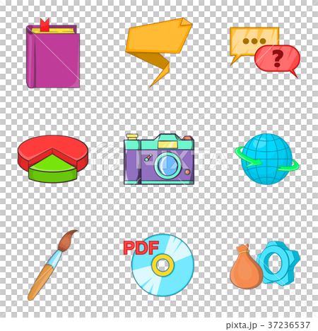 Required file icons set, cartoon style - Stock Illustration [37236537 ...