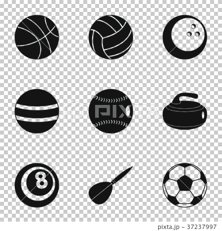 Game equipment icons set, simple style - Stock Illustration [37237997 ...