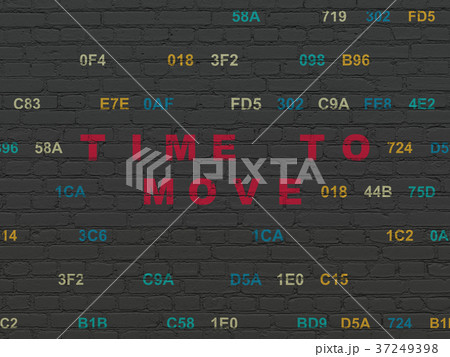 Time concept: Time to Move on wall backgroundのイラスト素材 [37249398] - PIXTA
